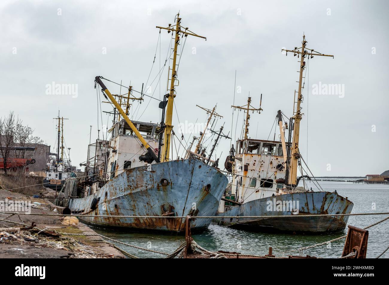 Old ship ran aground in Ukraine Stock Photo - Alamy