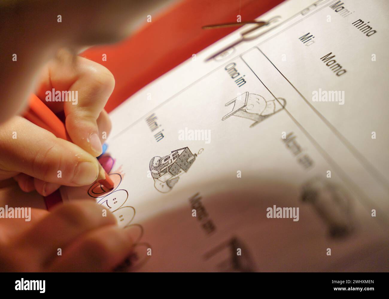 First grade homework Stock Photo - Alamy