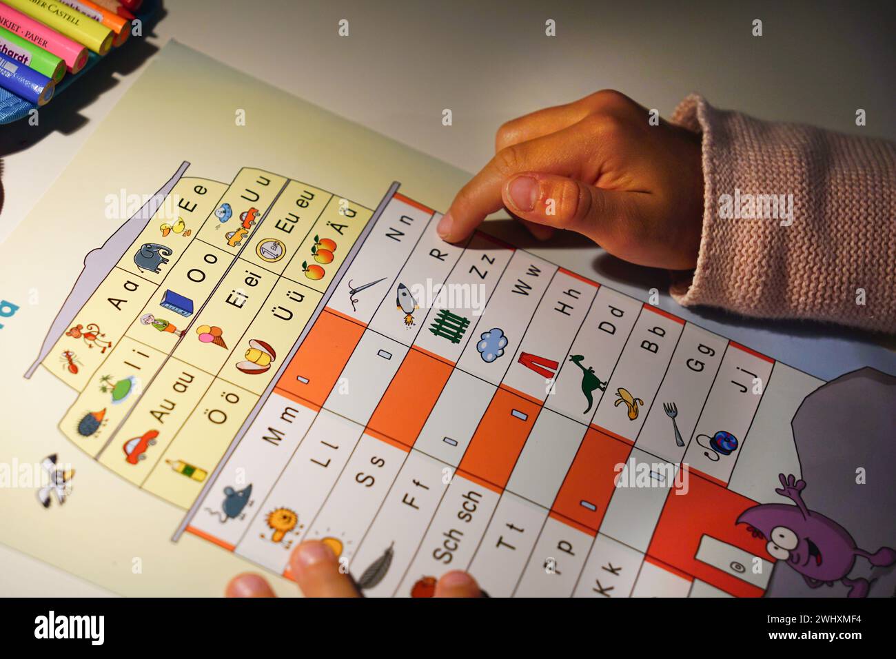 First grade homework Stock Photo - Alamy