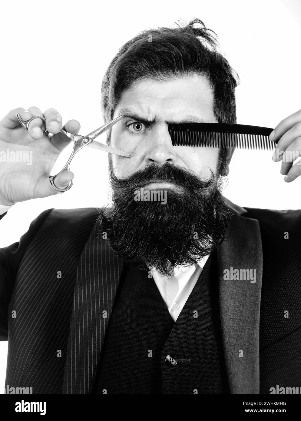 Bearded Man Portrait Of Man With Long Beard And Moustache Retro