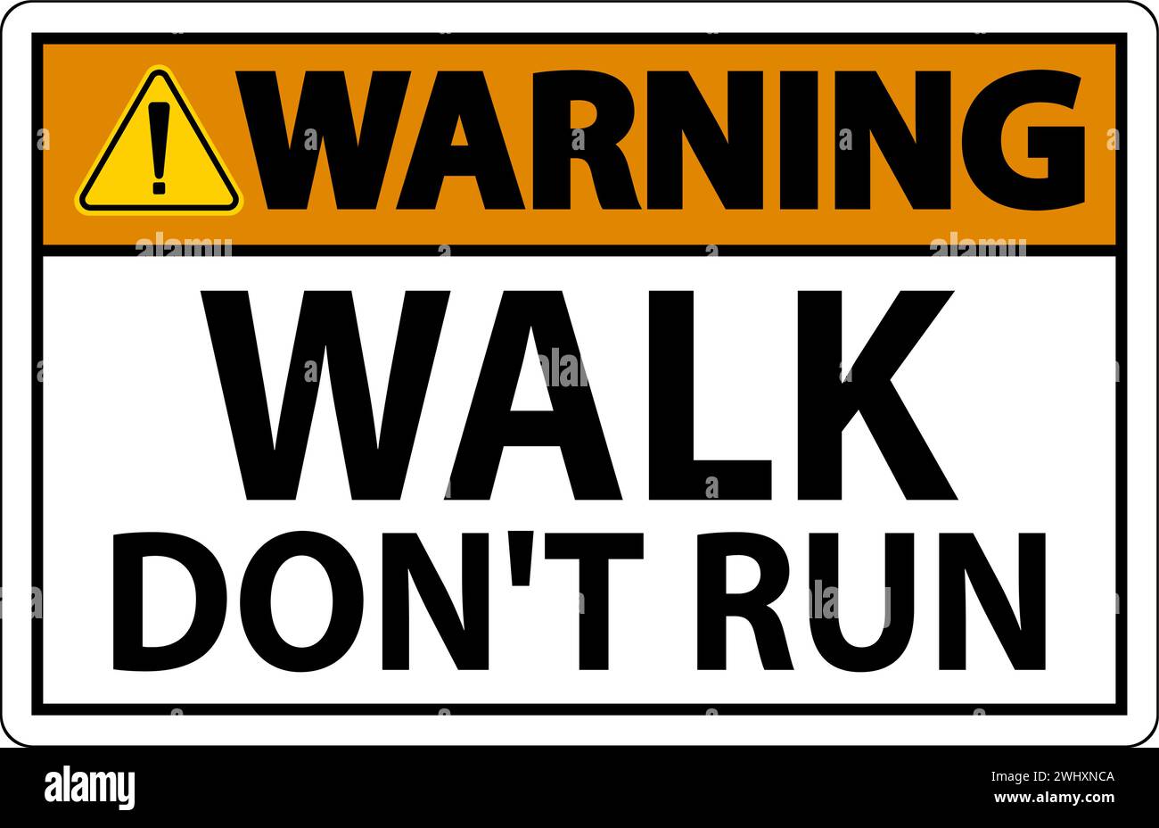Warning Sign, Walk Don't Run Stock Vector Image & Art - Alamy