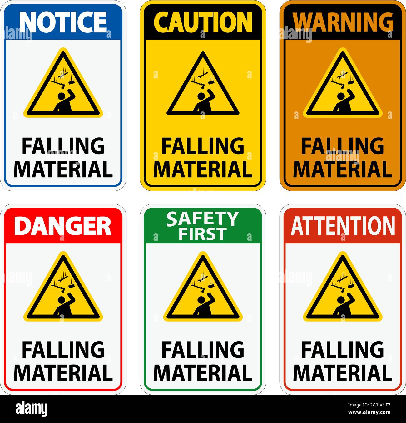 Danger Sign Falling Material Stock Vector Image & Art - Alamy