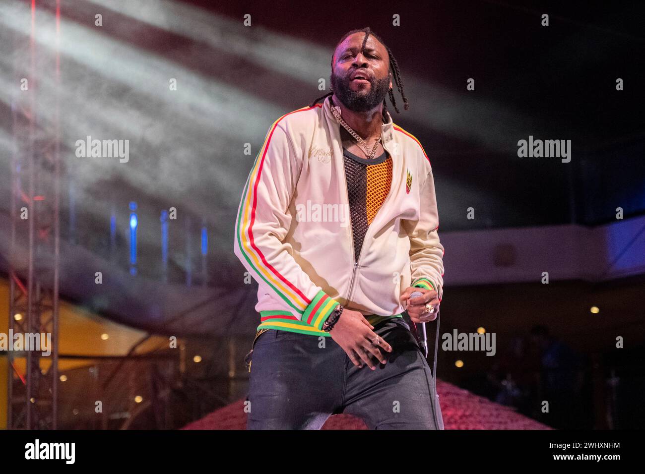 AJ Channer of Fire from the Gods performs on board the Carnival Magic ...