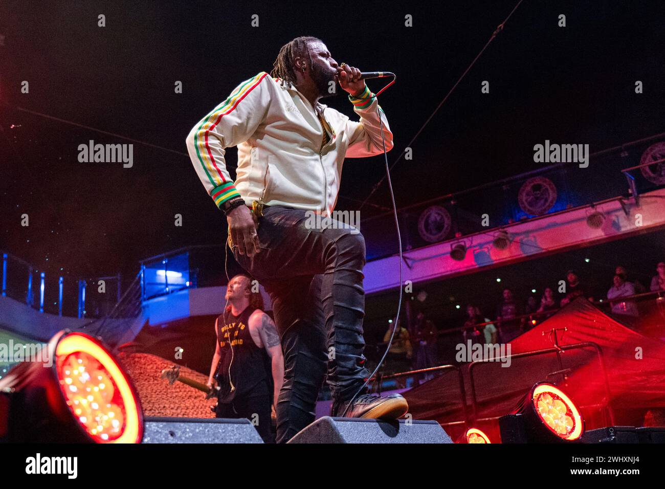 AJ Channer of Fire from the Gods performs on board the Carnival Magic ...