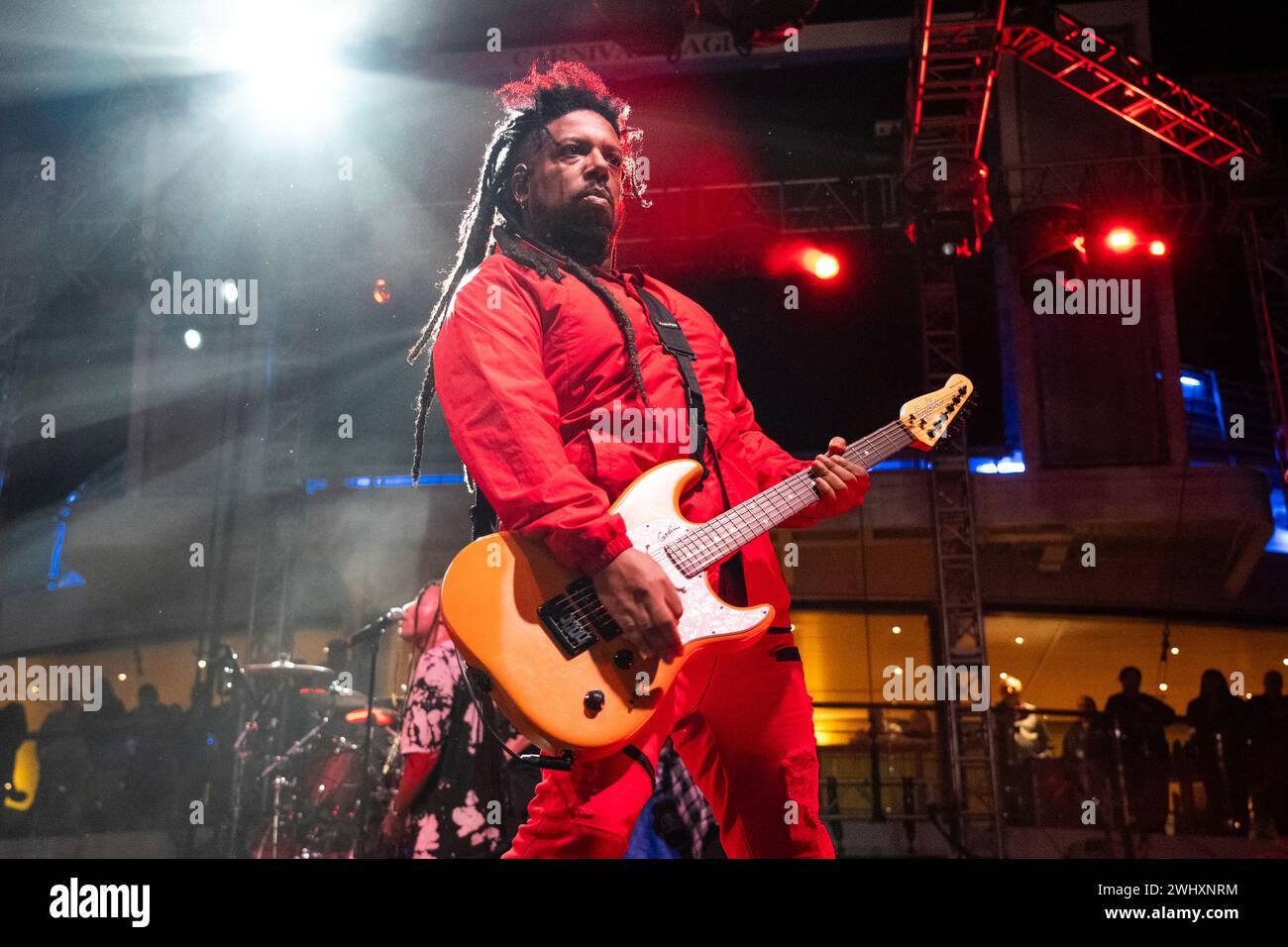 Rasheed Thomas of Nonpoint performs on board the Carnival Magic during ...
