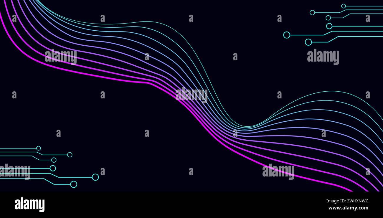 Tech template in cyberpunk style geometric shape. Sound wave. Design ...