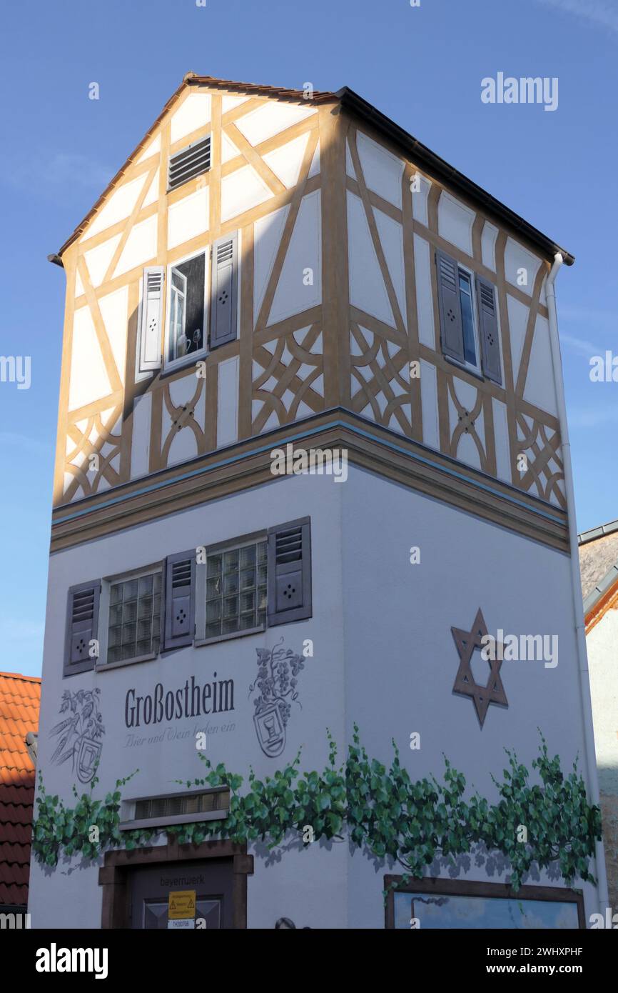 Painted power house in Grossostheim Stock Photo - Alamy