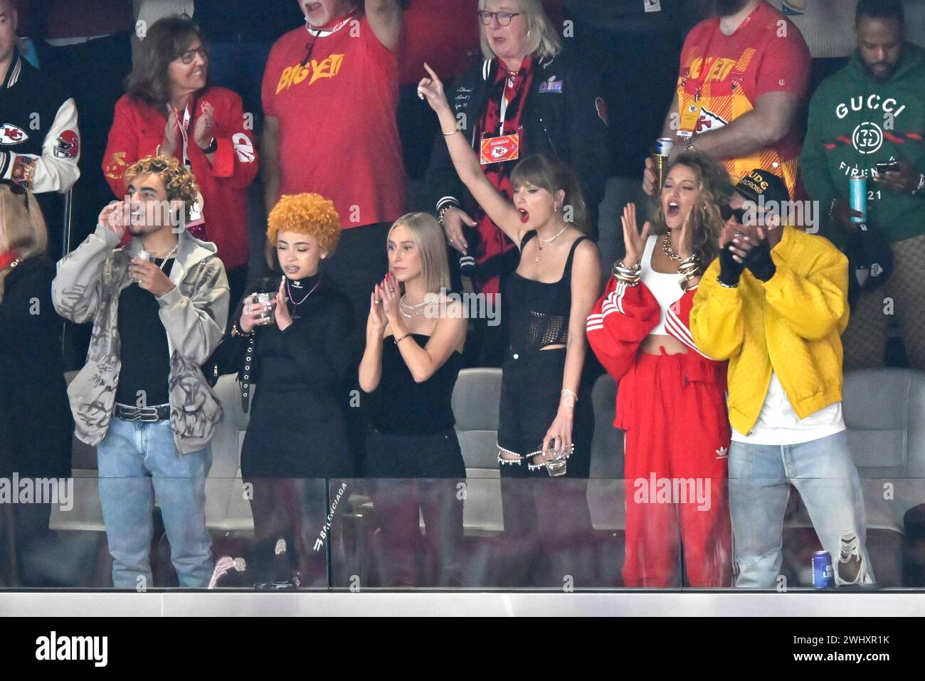 Ice Spice, from left, Ashley Avignone, Taylor Swift and Blake Lively ...