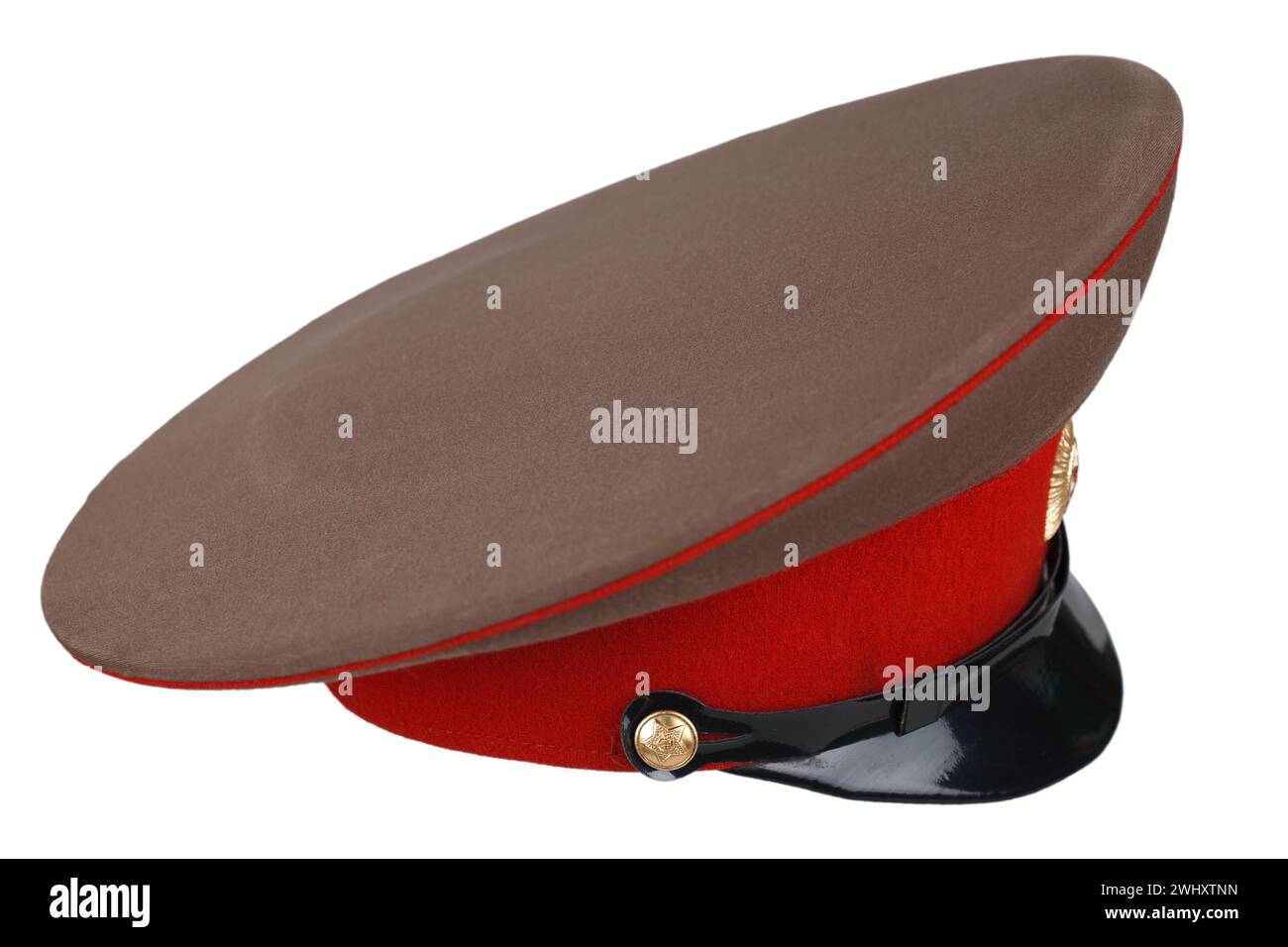 Soviet Army infantry soldiers peaked cap isolated on white background ...