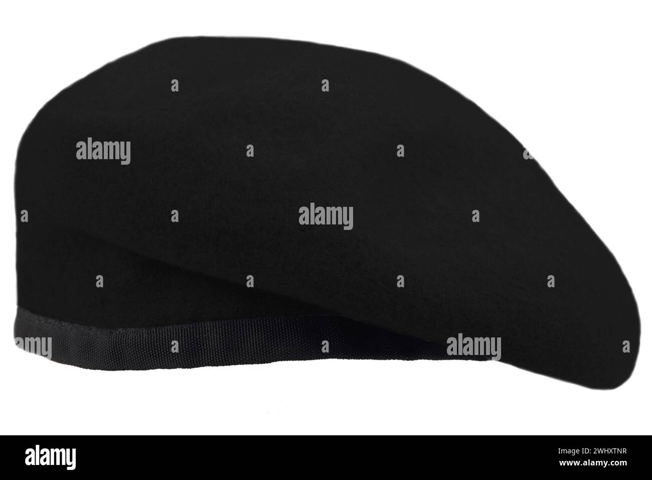 Army uniform black beret isolated on white background Stock Photo - Alamy