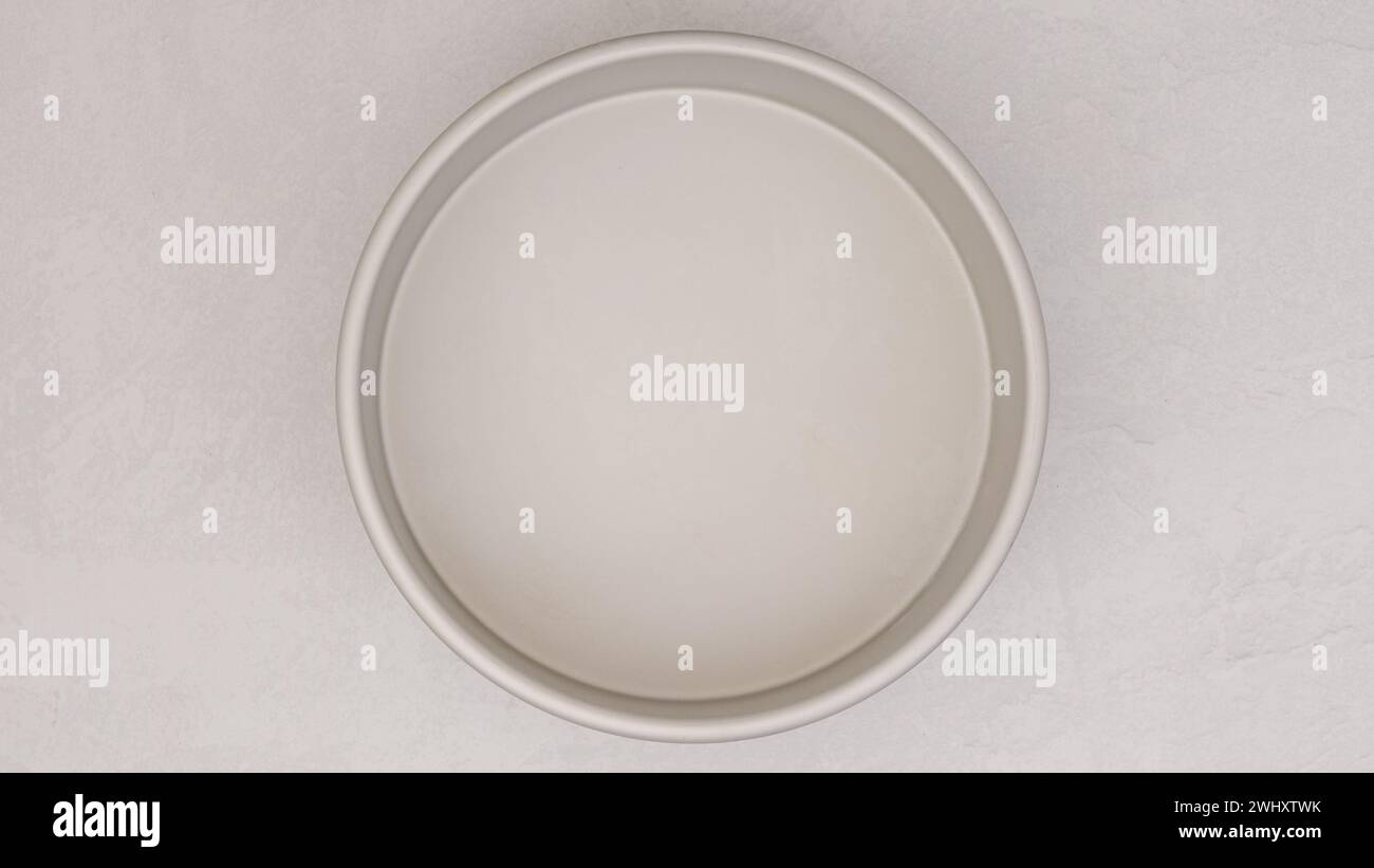 Baking pan on a light grey background, flat lay with a copy space Stock ...