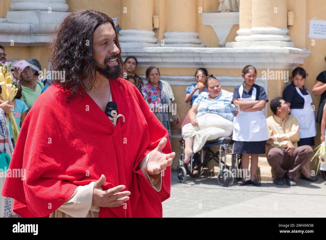 Jesus Giving the Sermon on the Mount. Palm Sunday Re-enactment of ...
