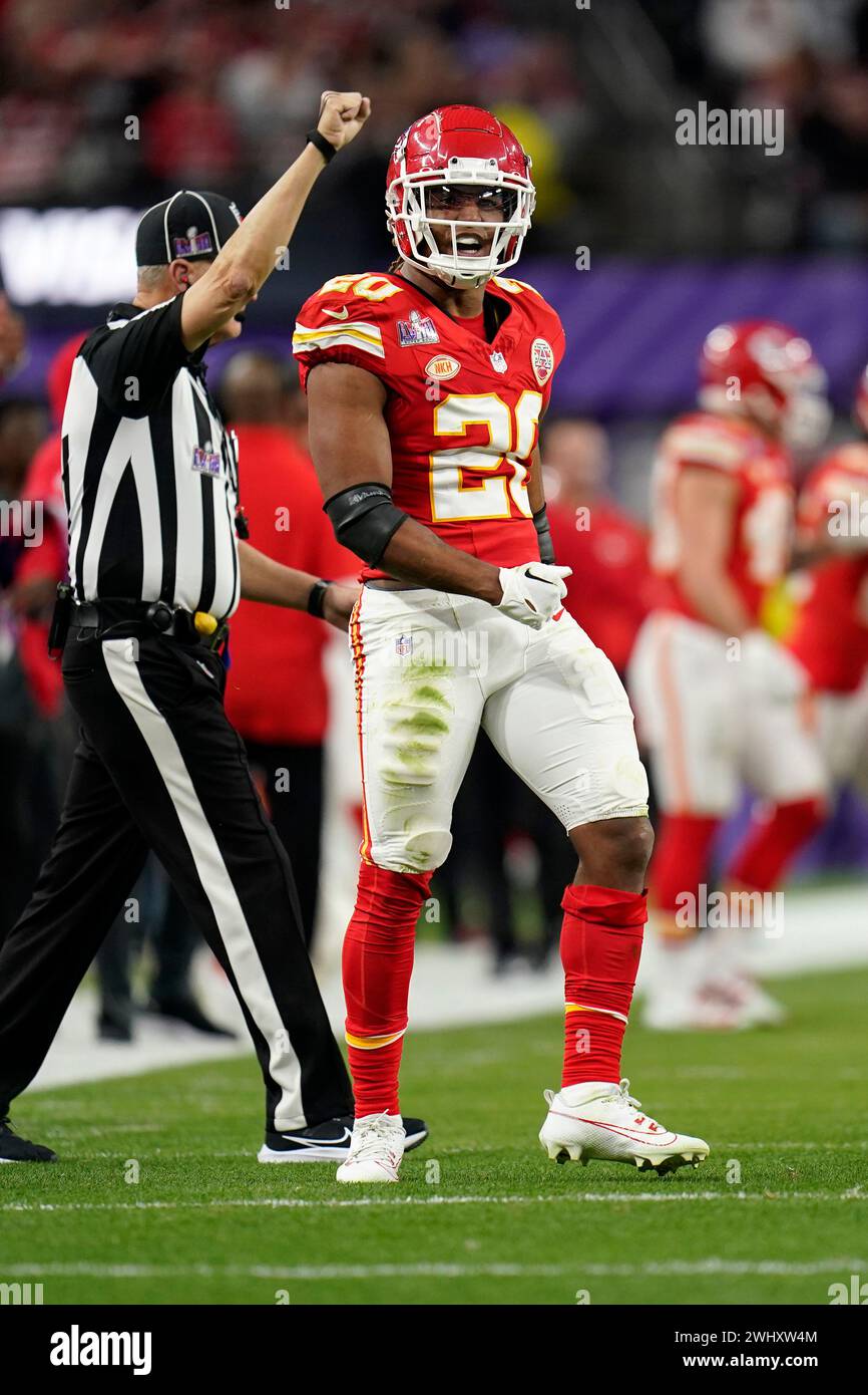 Kansas City Chiefs safety Justin Reid (20) celebrates a play against ...