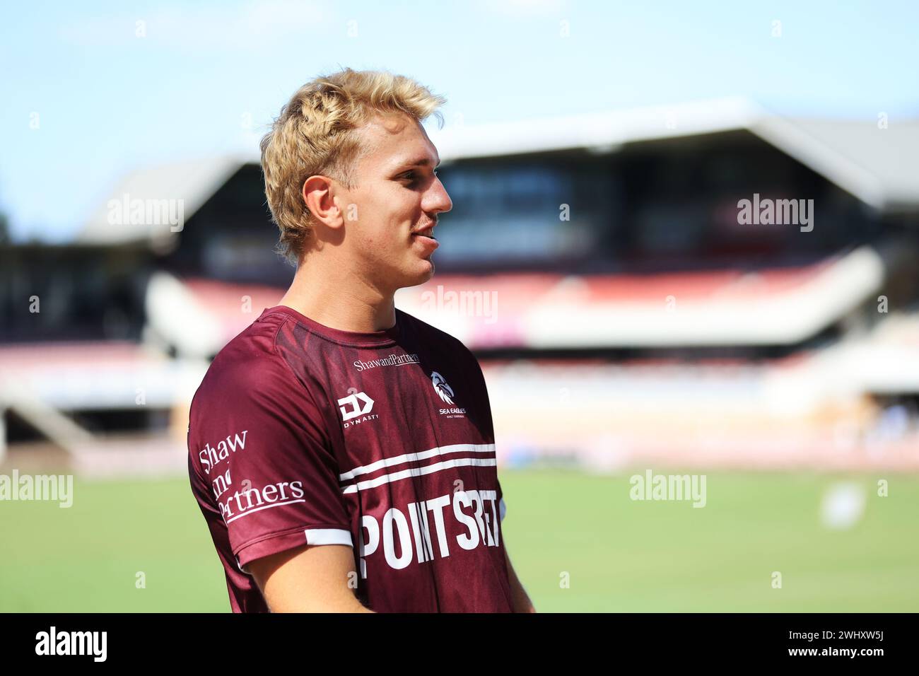 Sydney, Australia. 12th Feb, 2024. Ben Trbojevic of Manly looks on ...
