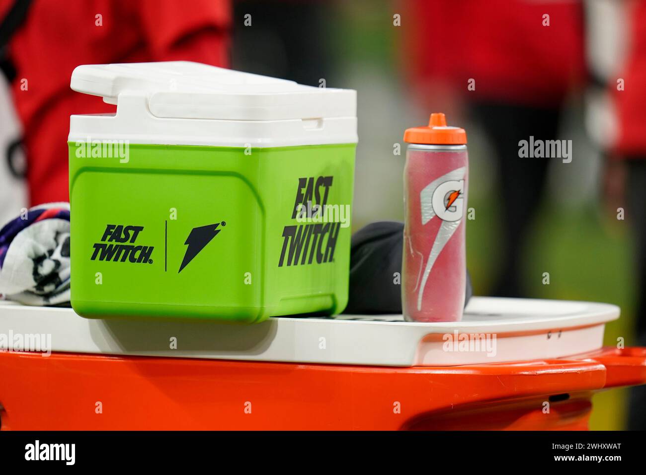 Gatorade Fast Twitch is seen on the sidelines during the first half of ...