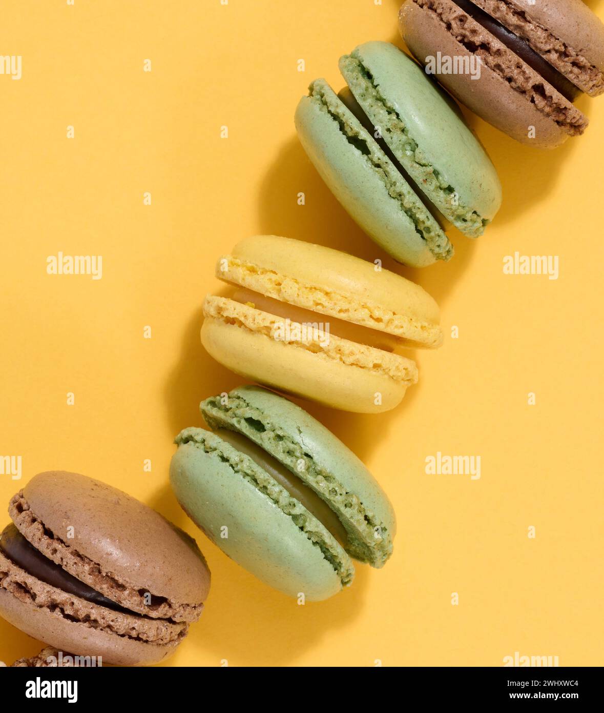 Assortment of colorful macarons, top view Stock Photo - Alamy