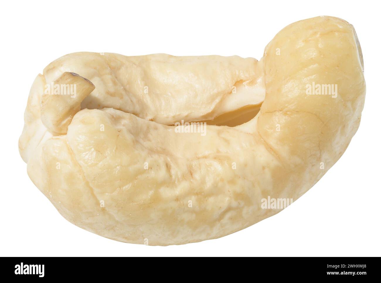 Peeled cashew kernel on white isolated background Stock Photo - Alamy
