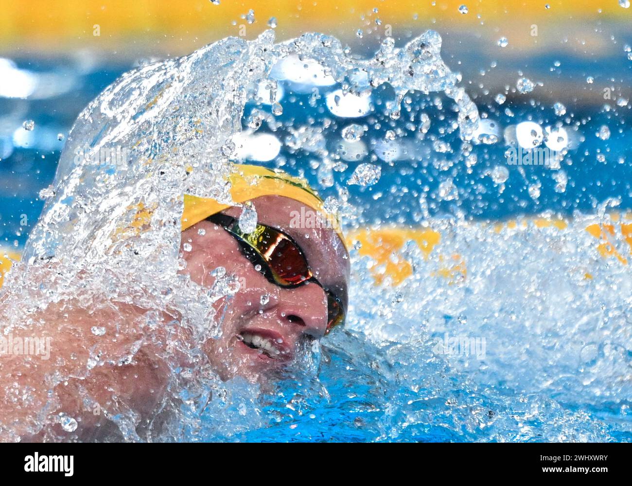 Doha, Qatar. 11th Feb, 2024. Elijah Winnington of Australia competes ...