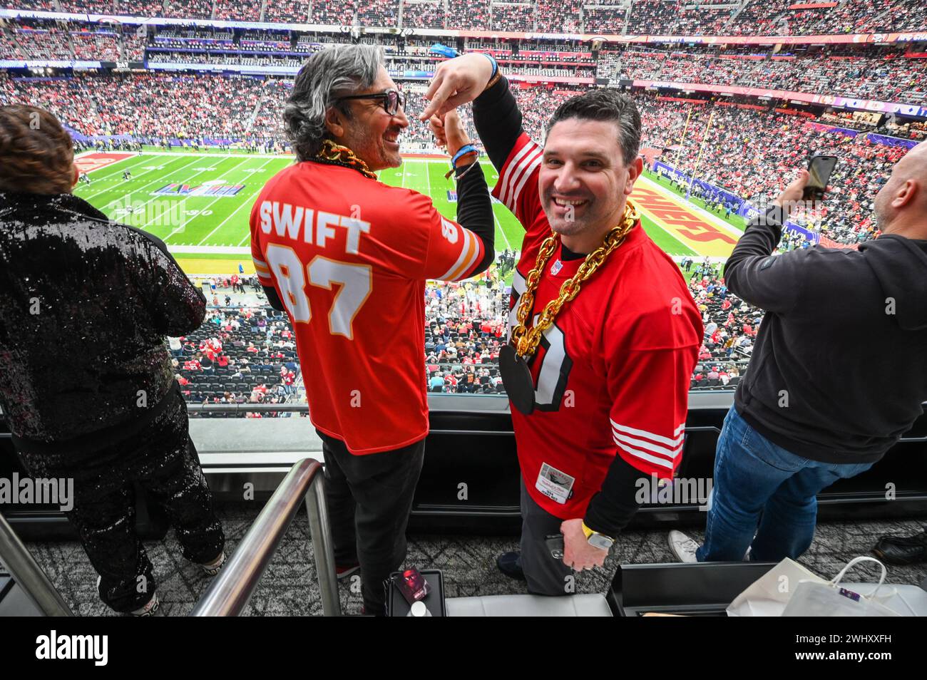Las Vegas, USA. 11th Feb, 2024. A fan wearing a “Taylor Swift” jersey ...