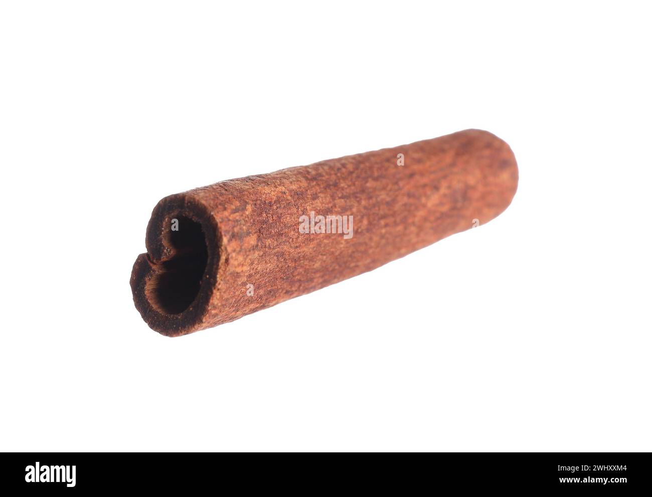 One aromatic cinnamon stick isolated on white Stock Photo - Alamy