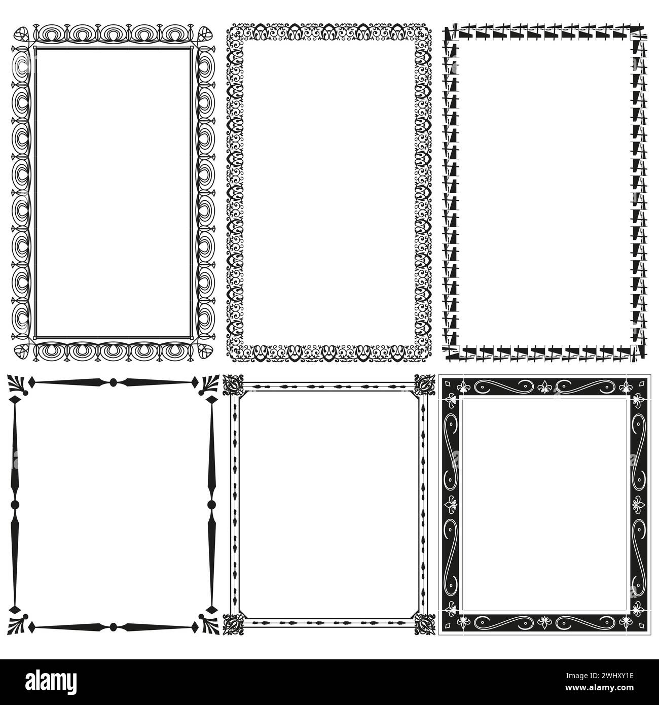 Decorative frames and borders. Vector illustration. EPS 10 Stock Vector ...