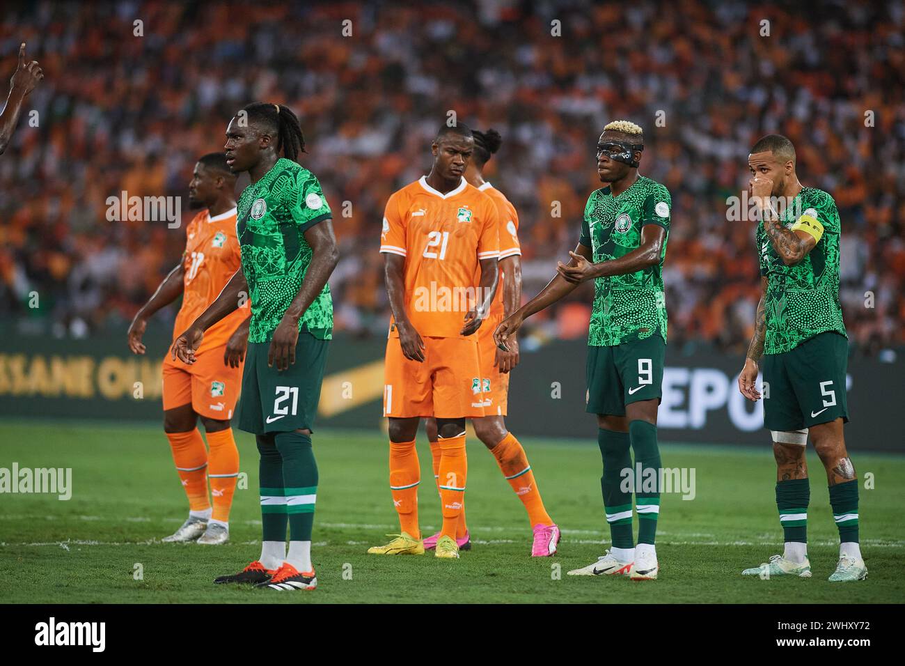 AFACON FINAL, ABIDJAN, IVORY COAST, FRIDAY, FEBRUARY 11, 2024. Ivorian and Niegrian players ...
