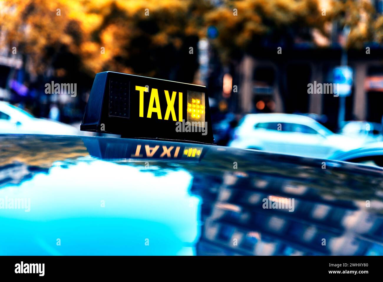 Vacant taxi detail Stock Photo - Alamy