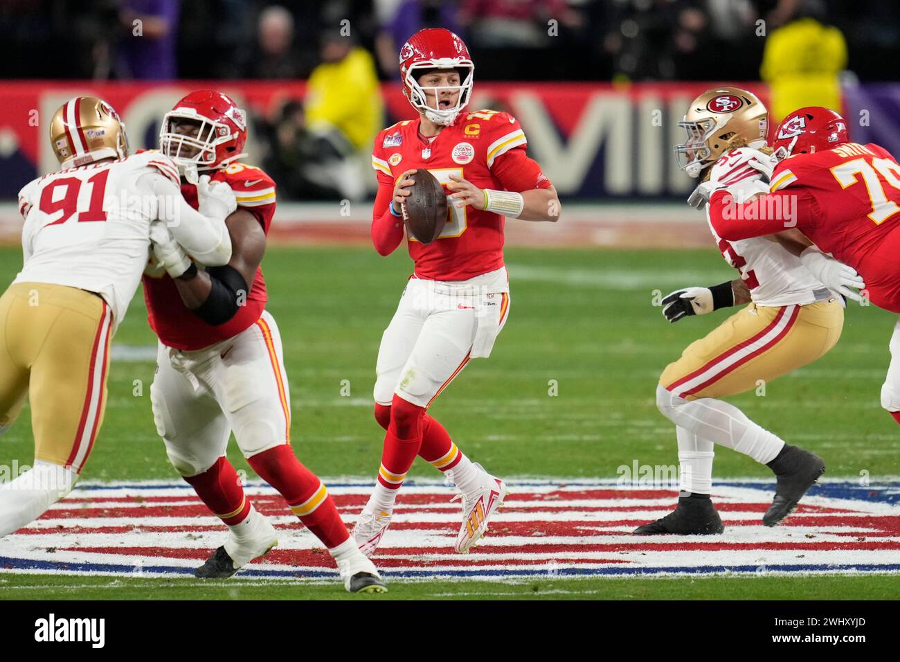 Kansas City Chiefs quarterback Patrick Mahomes (15) looks to throw ...