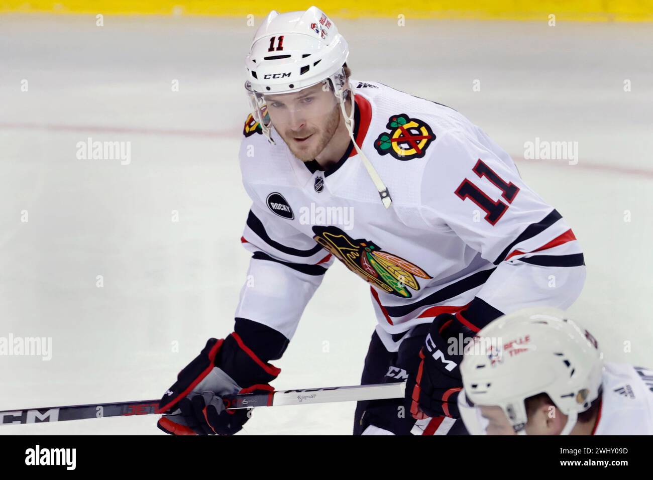 NHL profile photo on Chicago Blackhawks player Taylor Raddysh at a game ...