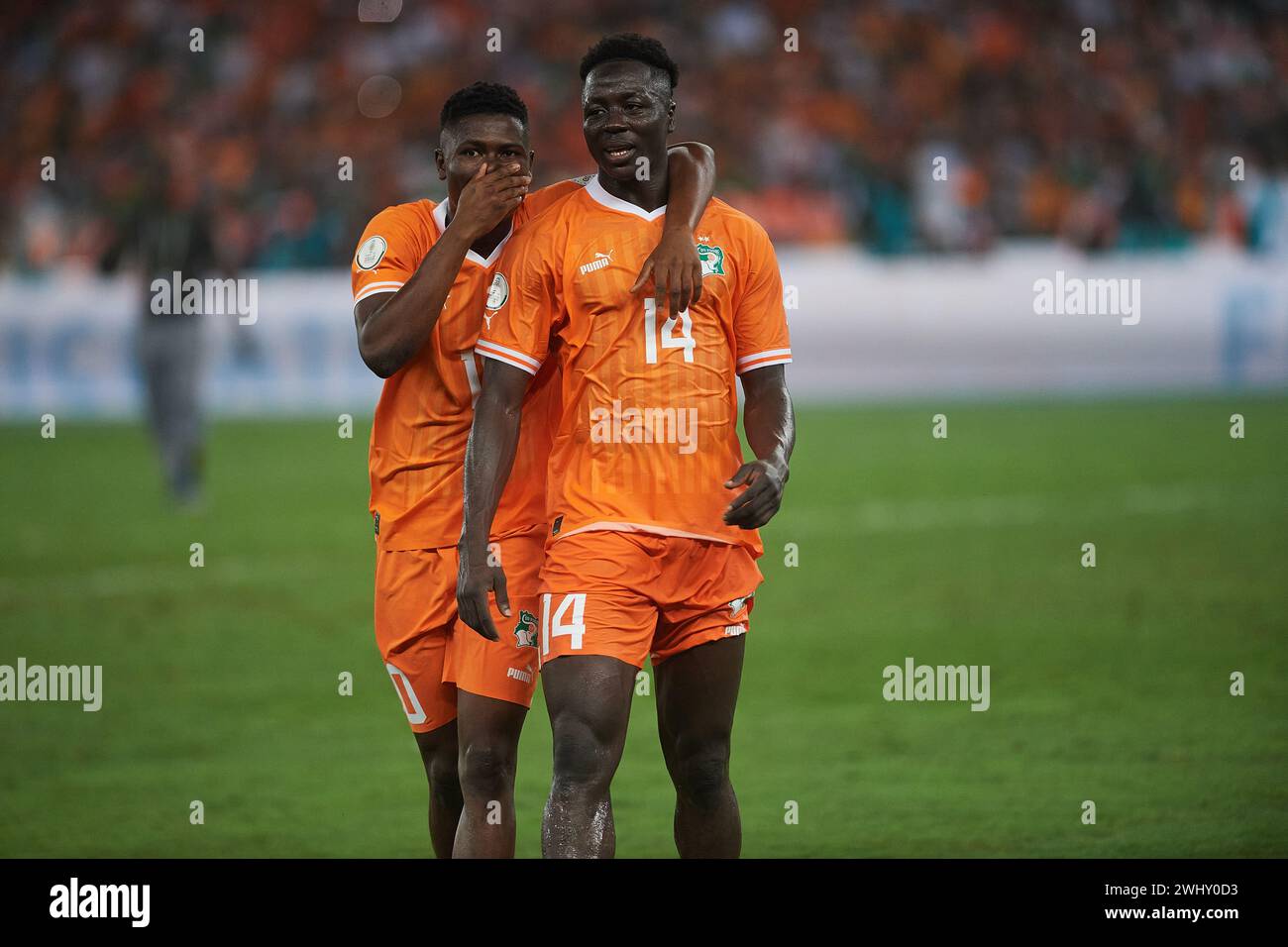 AFACON FINAL, ABIDJAN, IVORY COAST, FRIDAY, FEBRUARY 11, 2024.The Ivorian players after the ...