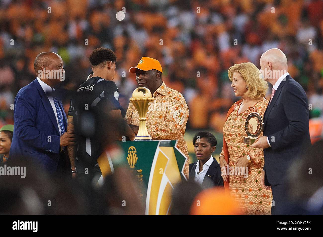 AFACON FINAL, ABIDJAN, IVORY COAST, FRIDAY, FEBRUARY 11, 2024. Trophy ...