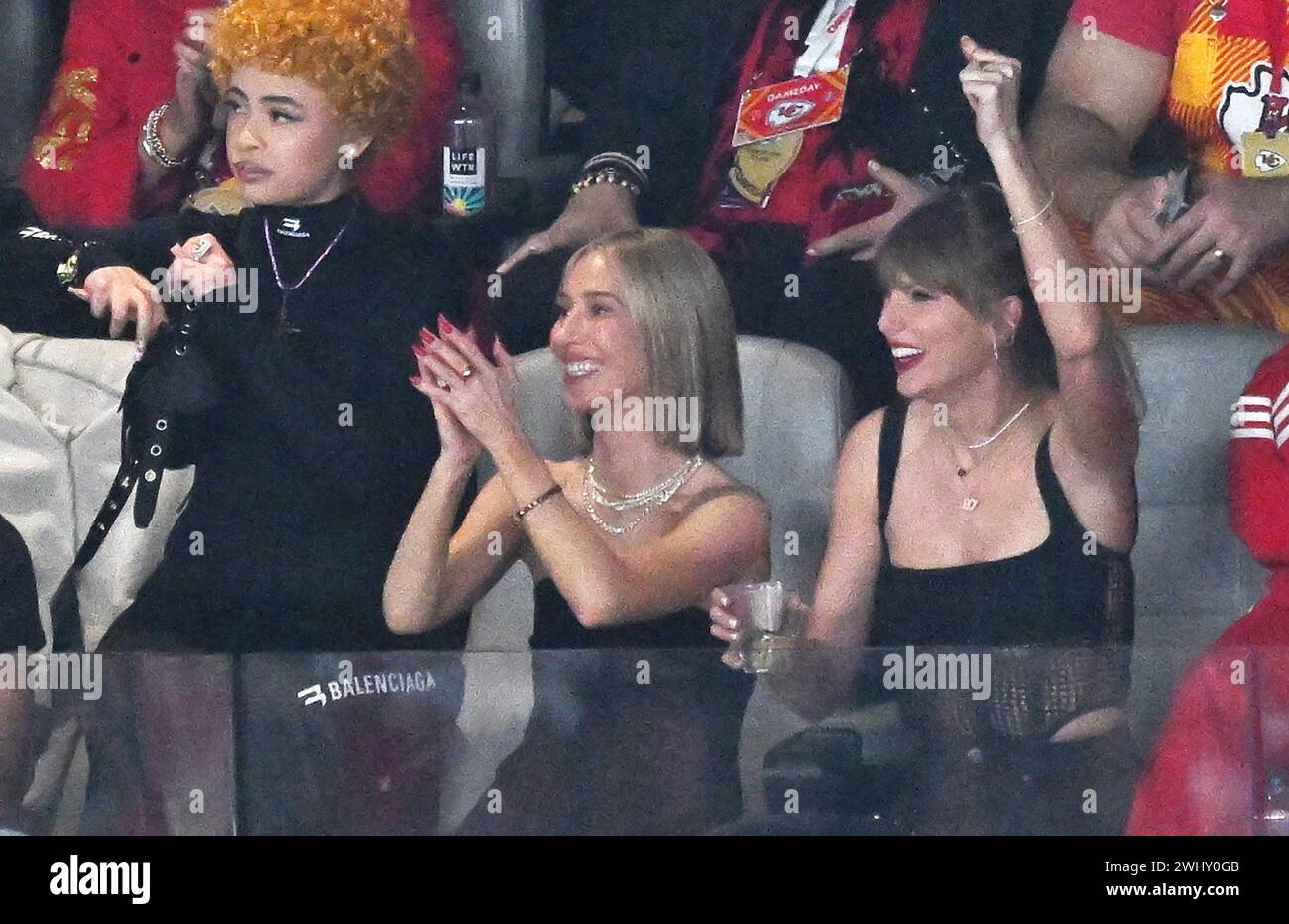 Las Vegas, United States. 11th Feb, 2024. Rapper Ice Spice (L), Ashley ...