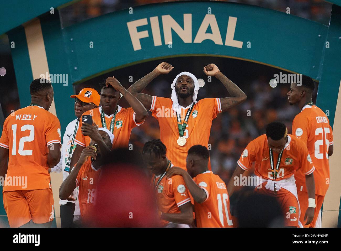 AFACON FINAL, ABIDJAN, IVORY COAST, FRIDAY, FEBRUARY 11, 2024.Ivorian Players With Their Medal ...