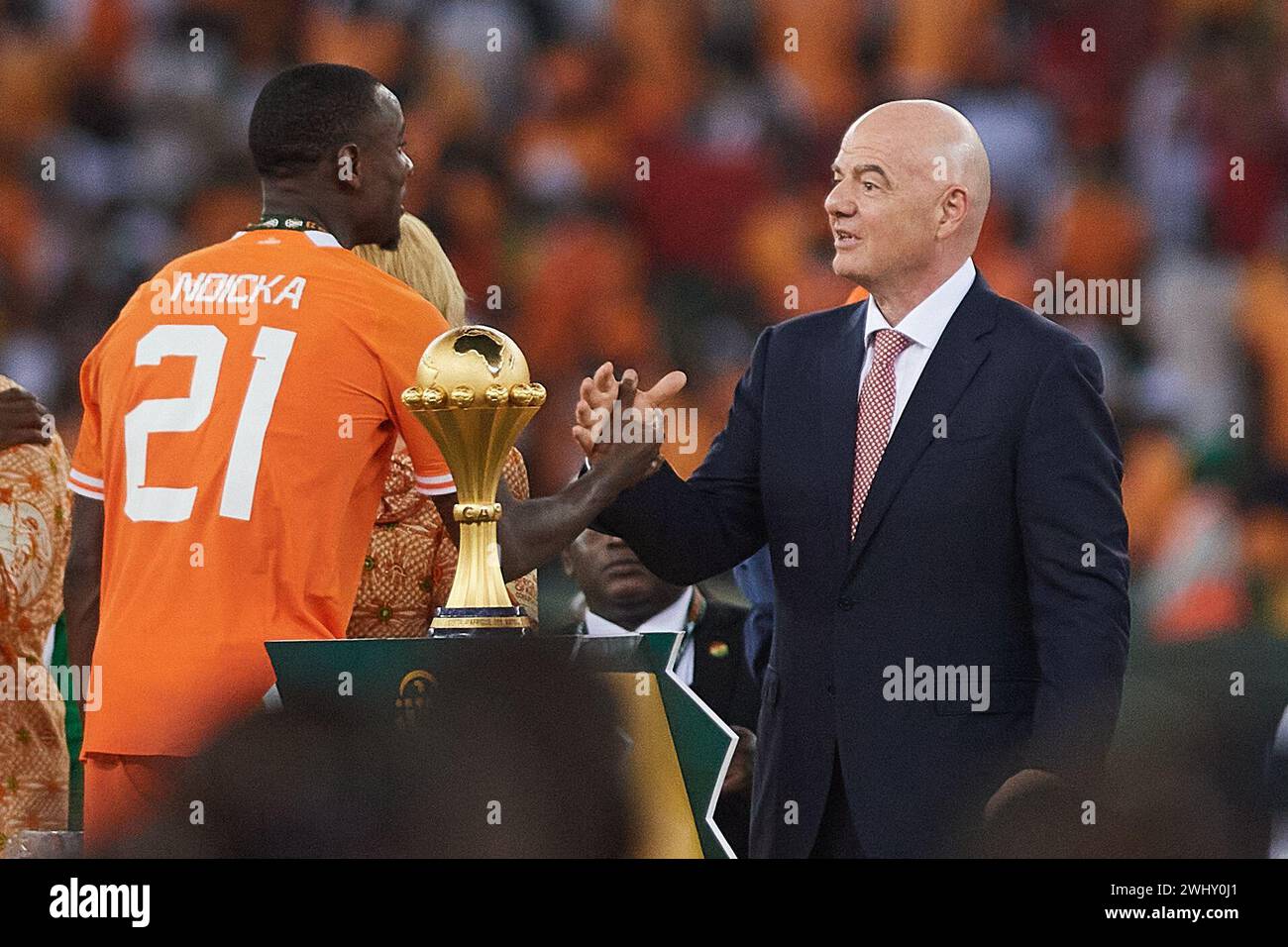 AFACON FINAL, ABIDJAN, IVORY COAST, FRIDAY, FEBRUARY 11, 2024. Ivorian Players Receiving Their ...