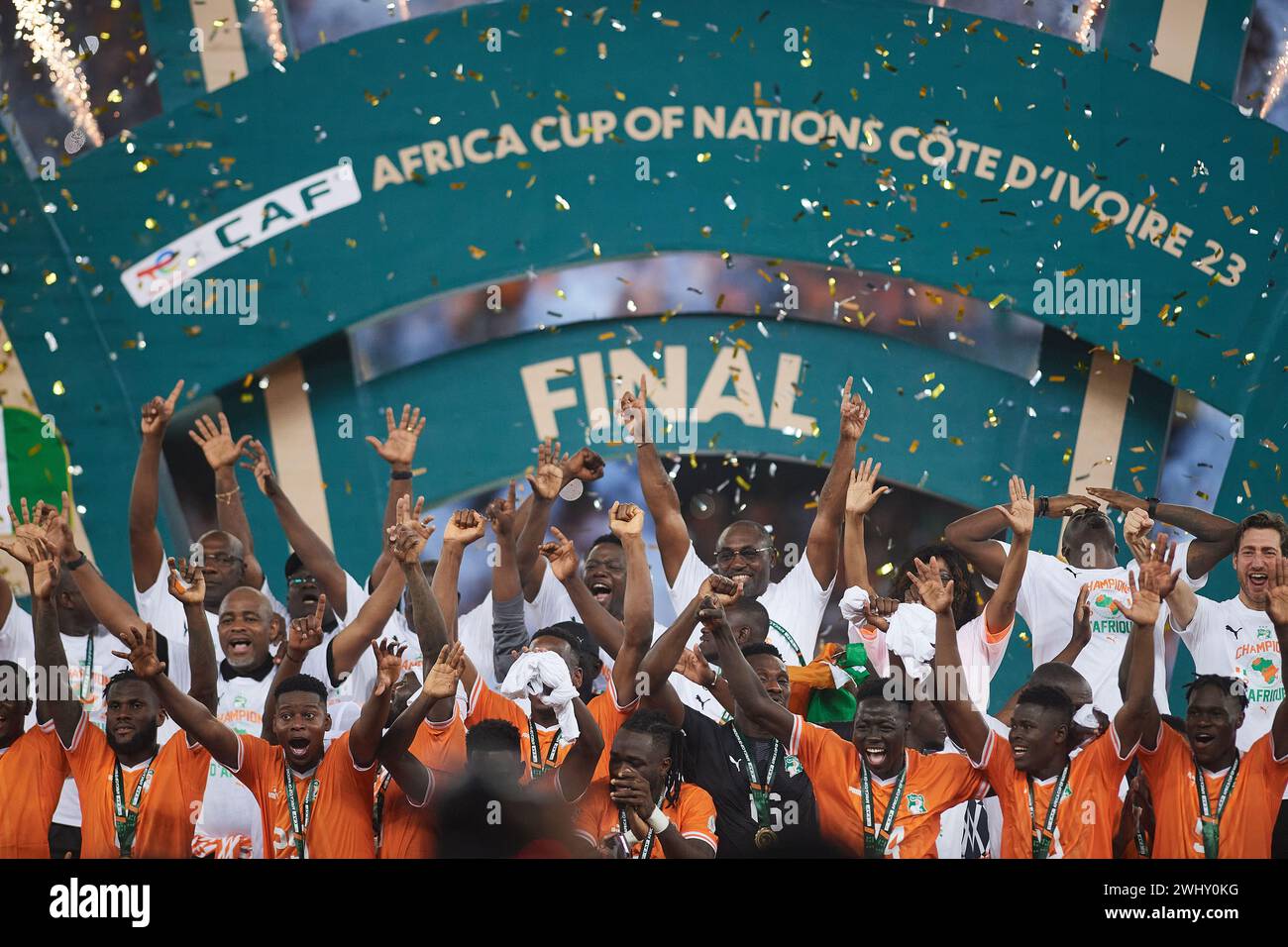 AFACON FINAL, ABIDJAN, IVORY COAST, FRIDAY, FEBRUARY 11, 2024. Trophy Ceremony Stock Photo - Alamy