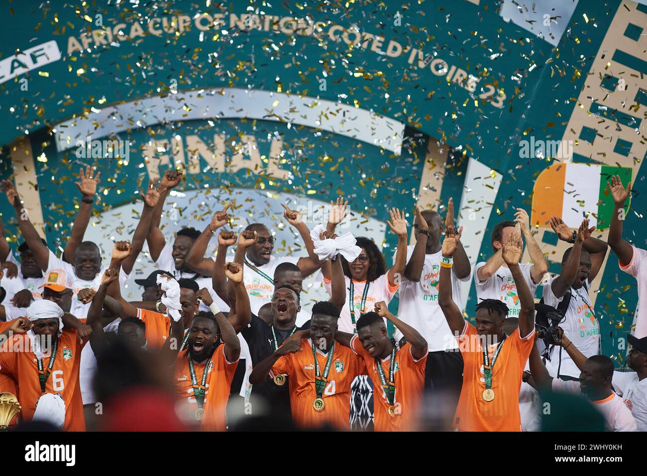AFACON FINAL, ABIDJAN, IVORY COAST, FRIDAY, FEBRUARY 11, 2024. Trophy Ceremony Stock Photo - Alamy