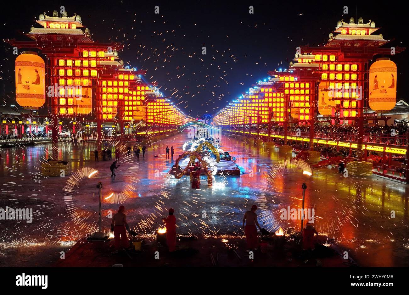 Beijing, China's Hebei Province. 10th Feb, 2024. An aerial drone photo ...