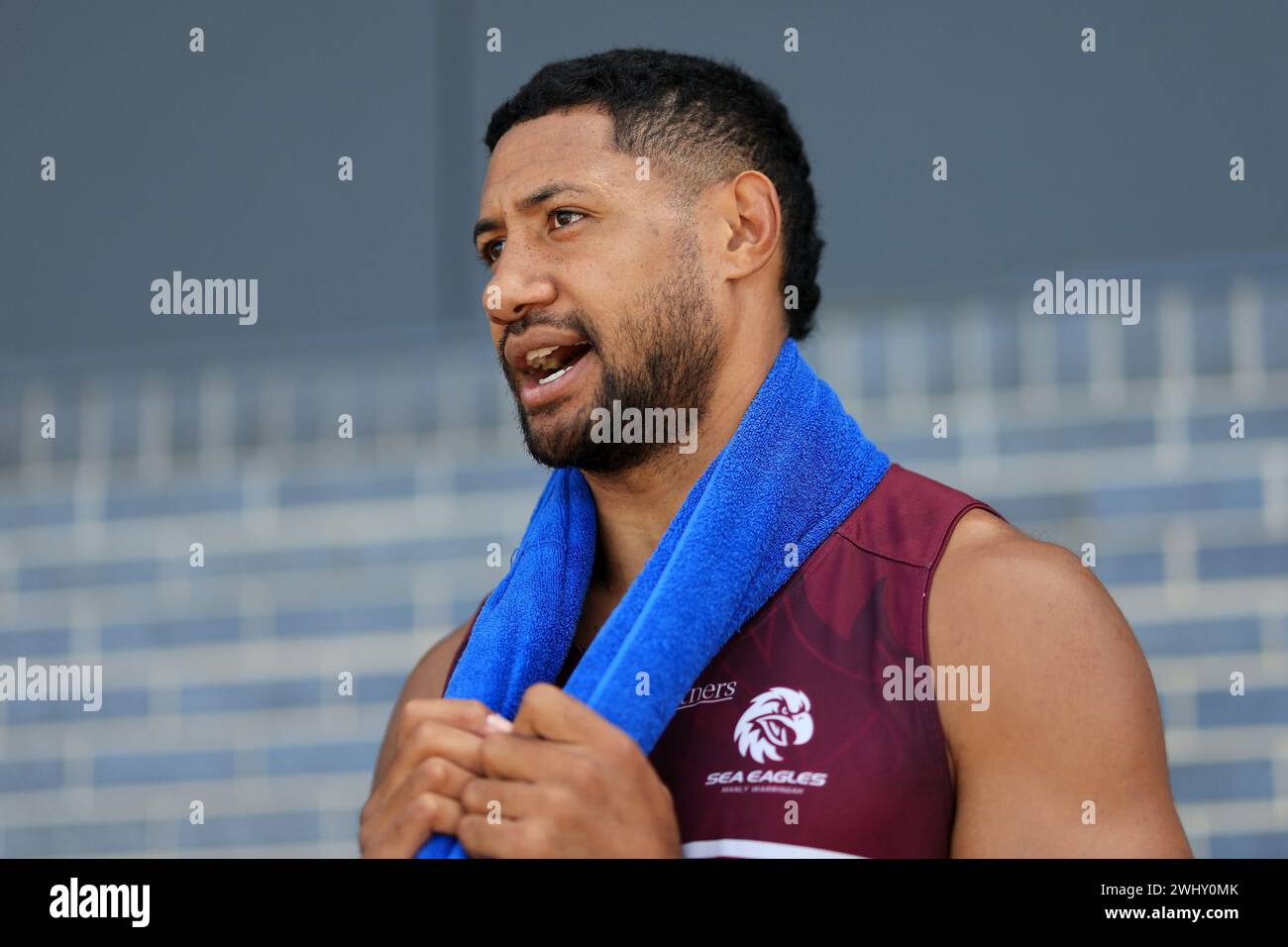 Sydney, Australia. 12th Feb, 2024. Taniela Paseka of Manly looks on ...