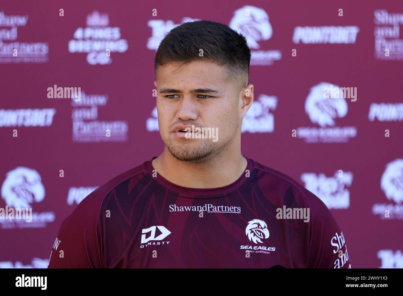 Sydney, Australia. 12th Feb, 2024. Joshua Schuster of Manly looks on ...