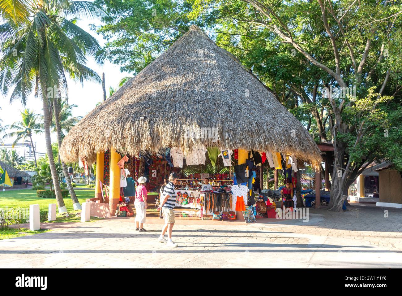 Souvenir hut at tourist cruise terminal, Puerto de Quetzal, Escuintla ...
