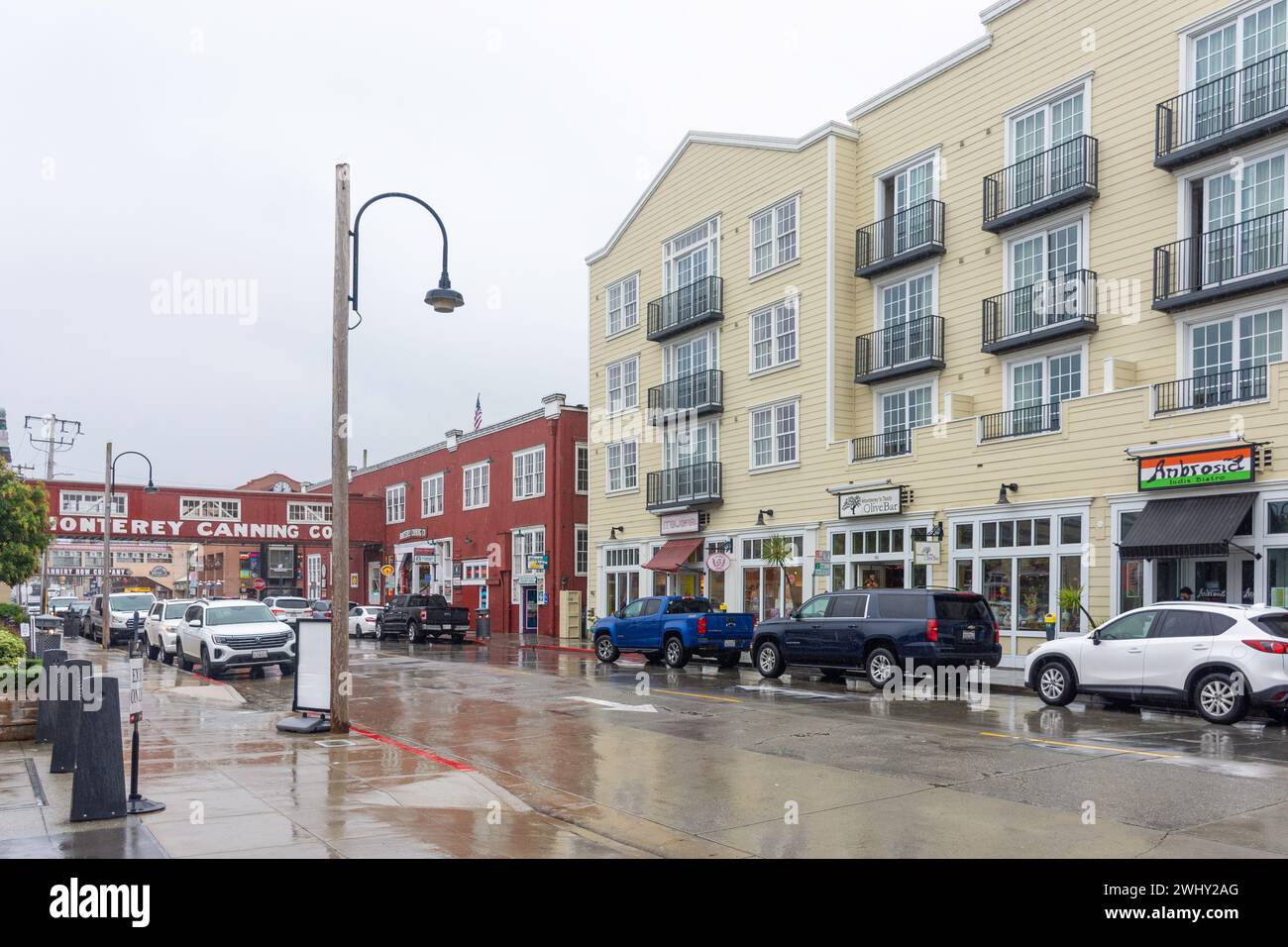 Shops and restaurants, Cannery Row, New Monterey, Monterey, California ...
