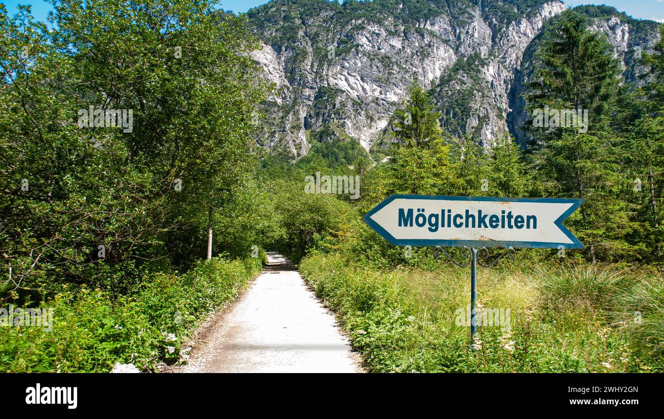 An image of a signpost in German pointing in the direction of ...