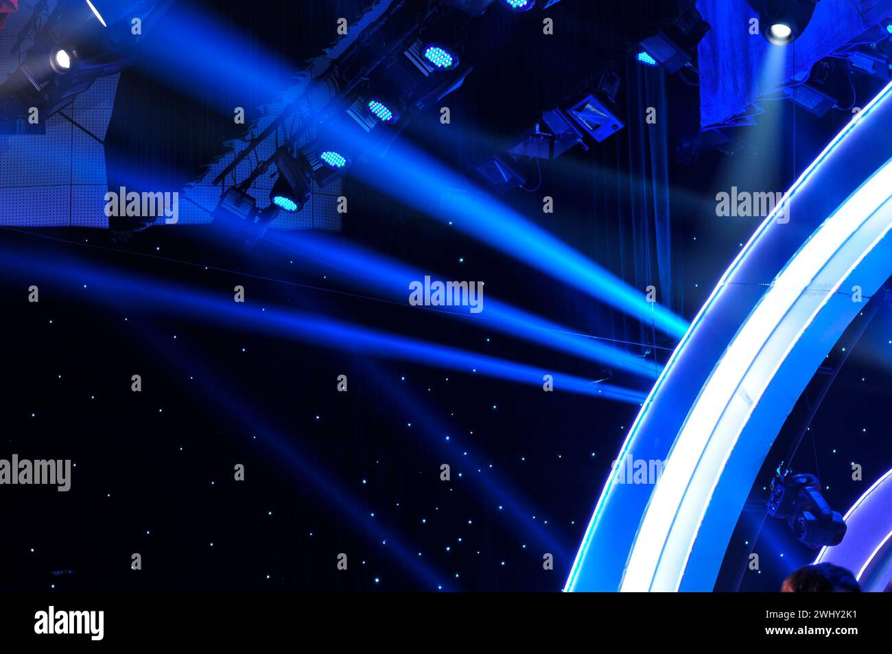 Stage lighting effect in the dark, close-up pictures Stock Photo - Alamy