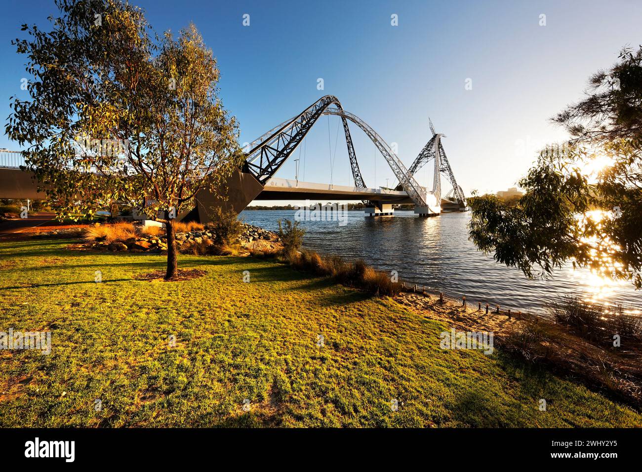 Matagarup pedestrian bridge, Burswood, Perth, Western Australia Stock ...