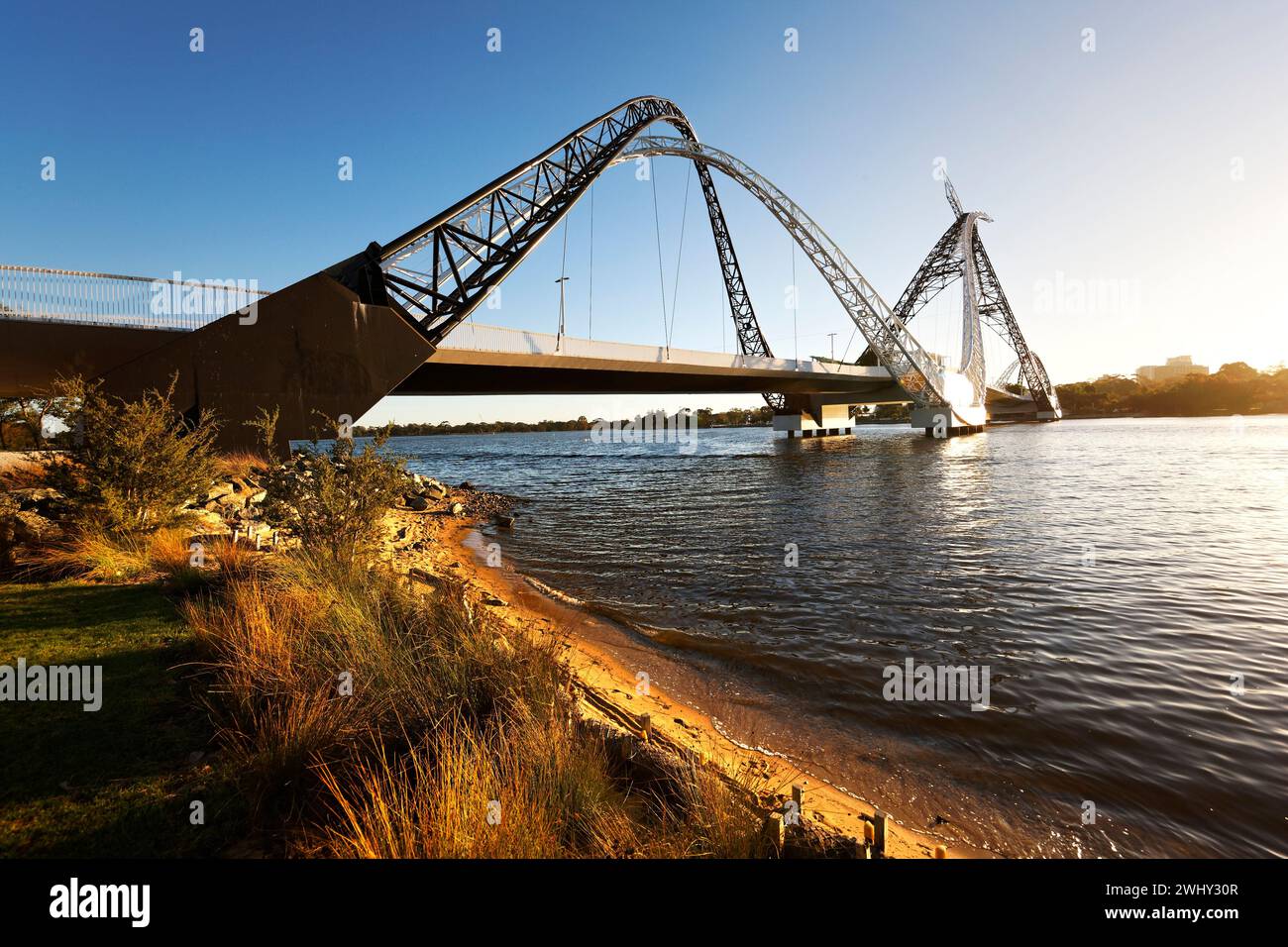 Matagarup pedestrian bridge, Burswood, Perth, Western Australia Stock ...