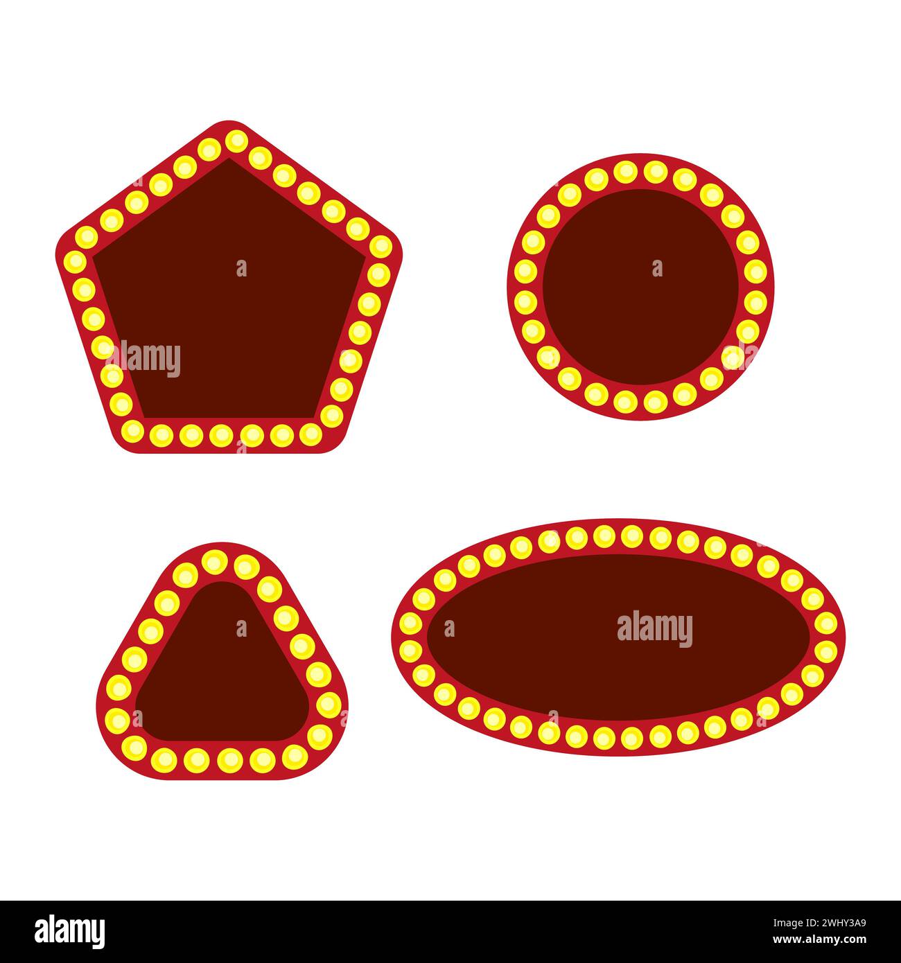 Set different shape retro bulb frame. Banner space for advertisement ...