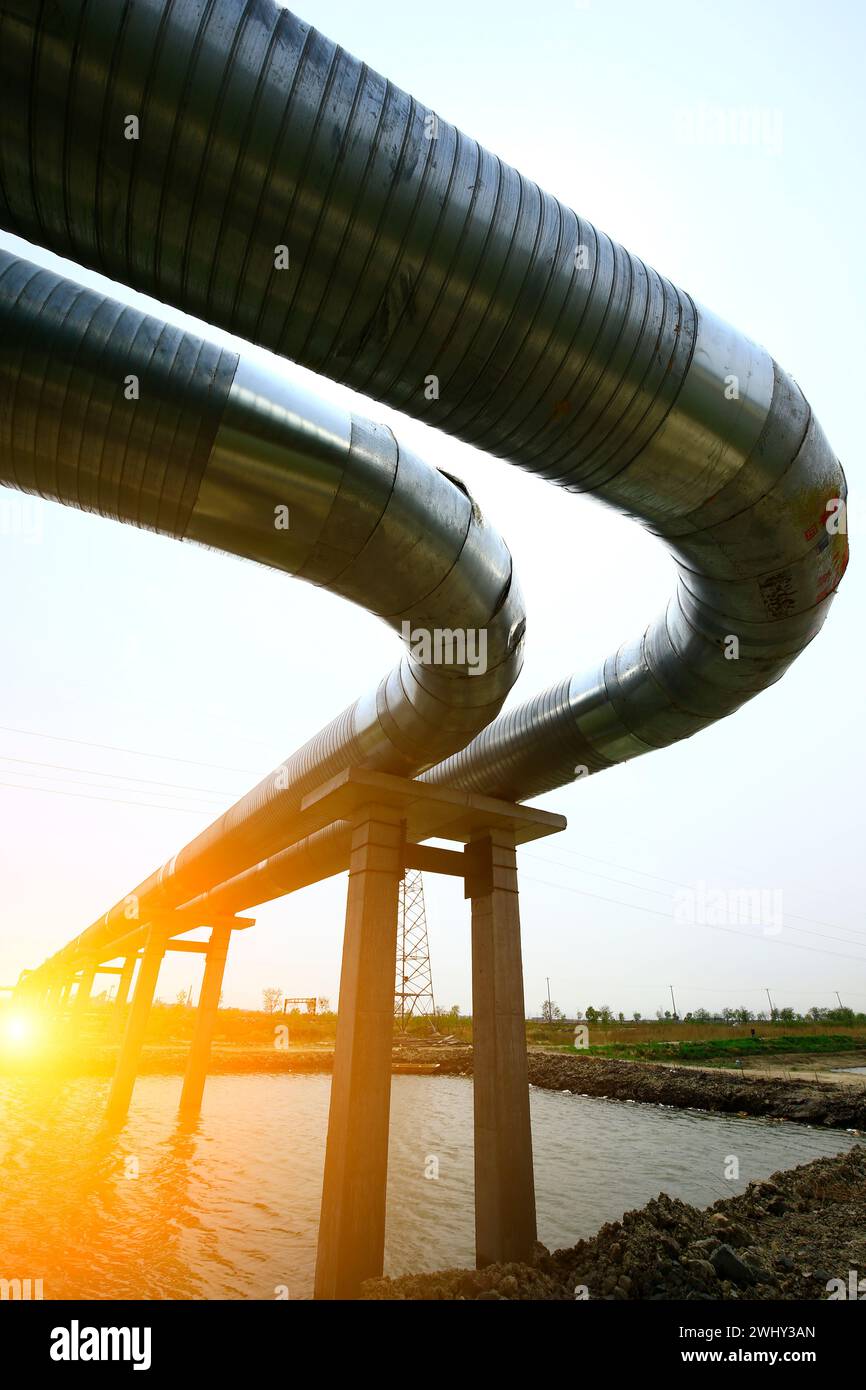 Industrial pipeline equipment of the factory Stock Photo - Alamy