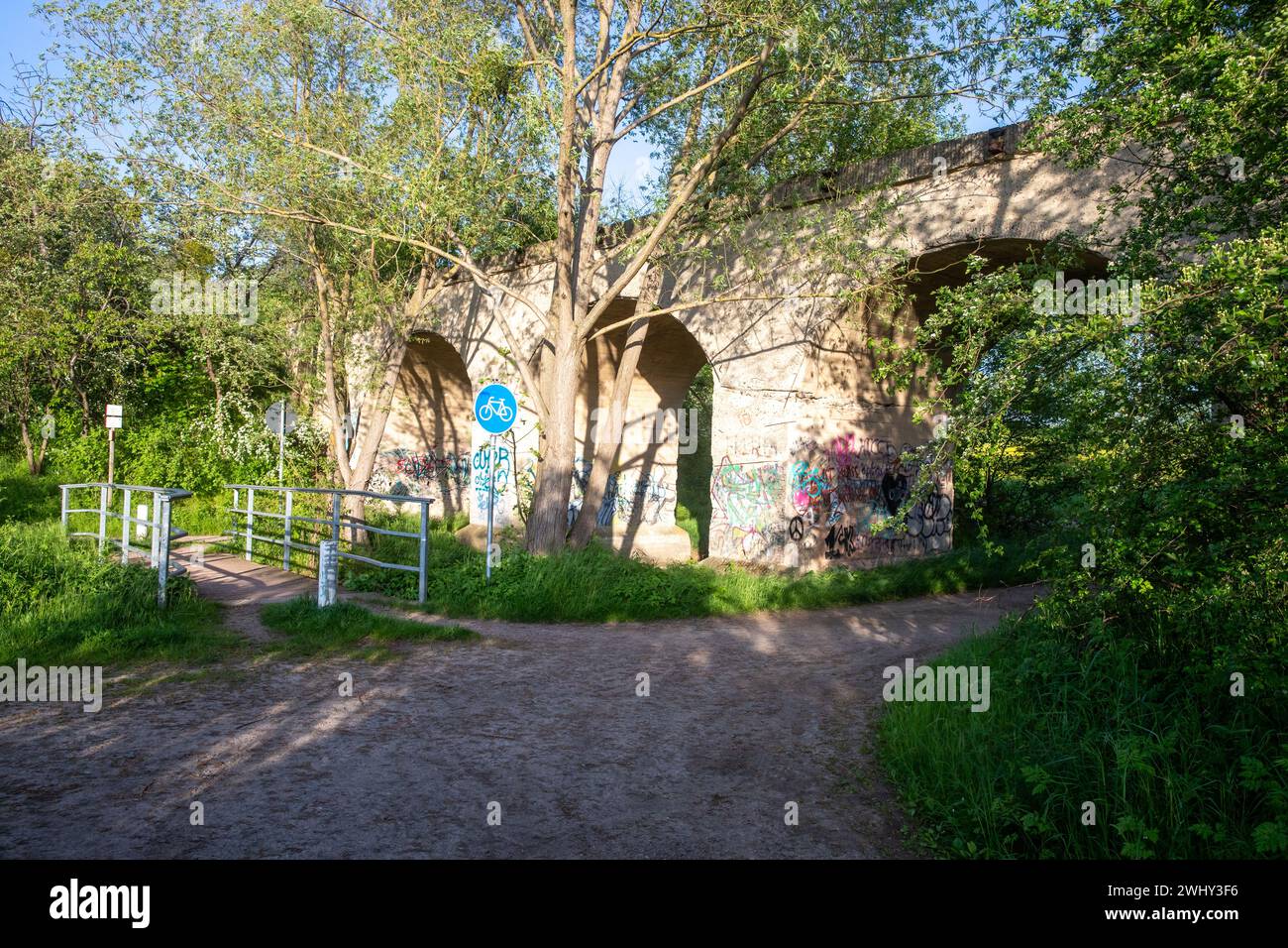 Triple arch bridge near Quarmbeck Quedlinburg Harz Selketalstieg Stock ...