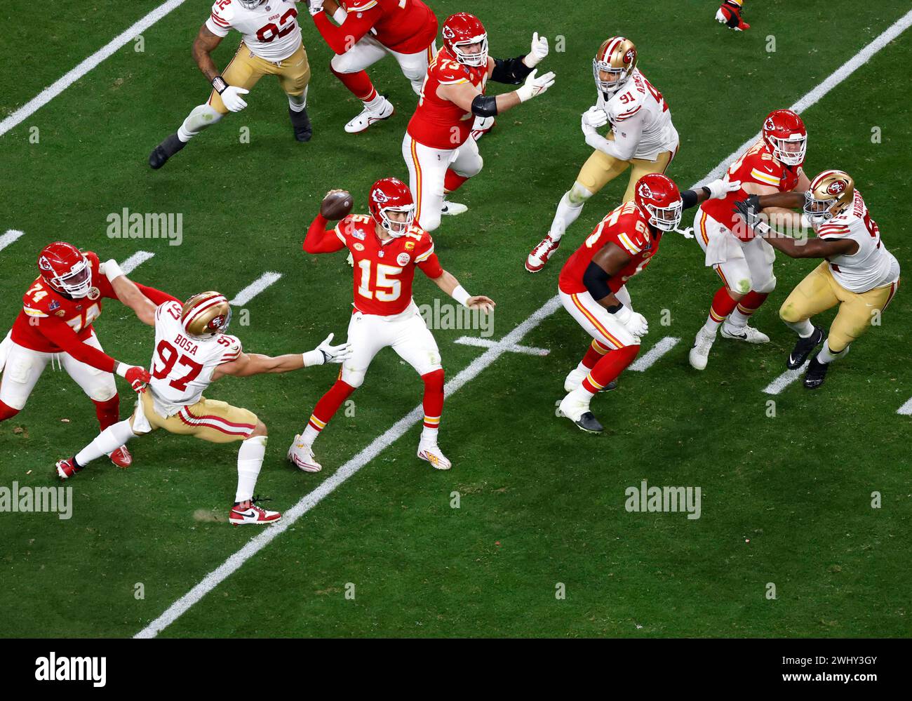 Kansas City Chiefs quarterback Patrick Mahomes (15) during the NFL ...