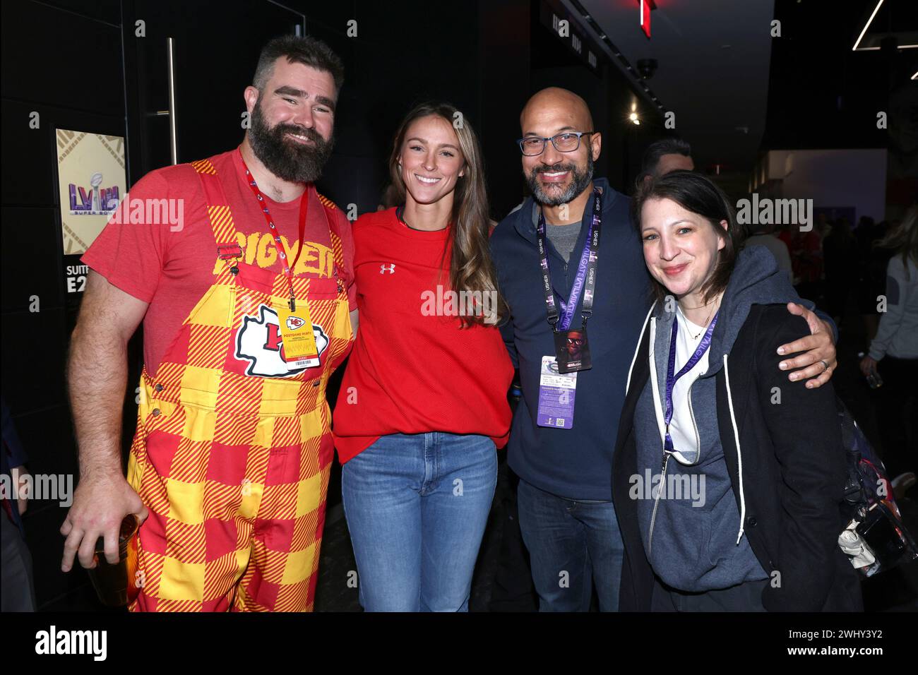 Jason Kelce, from left, Kylie McDevitt, Keegan-Michael Key, and Elle ...